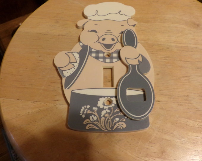 Pig Light Switch Cover, Pig Chef With Spoon Light Switch Cover, Pig ...