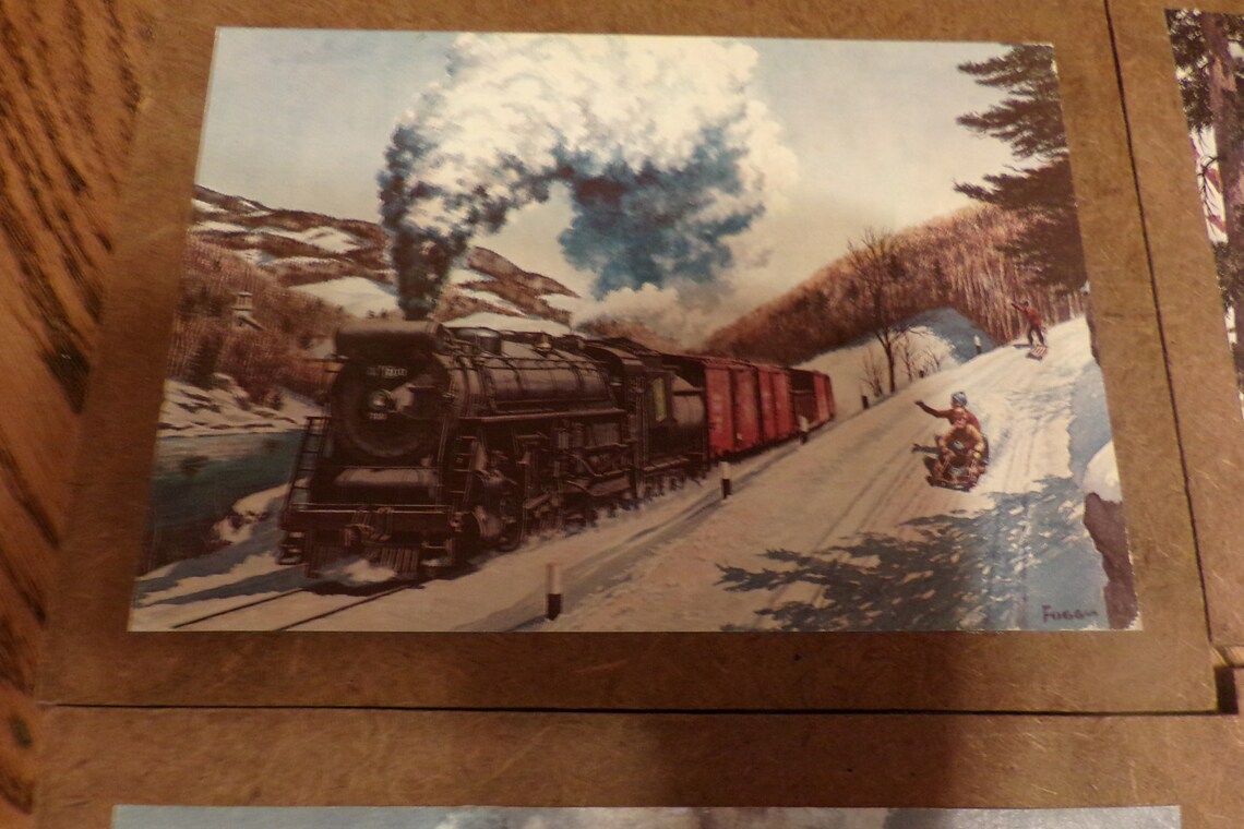 Vintage Howard Fogg Railroad Pictures Mounted Railroad - Etsy