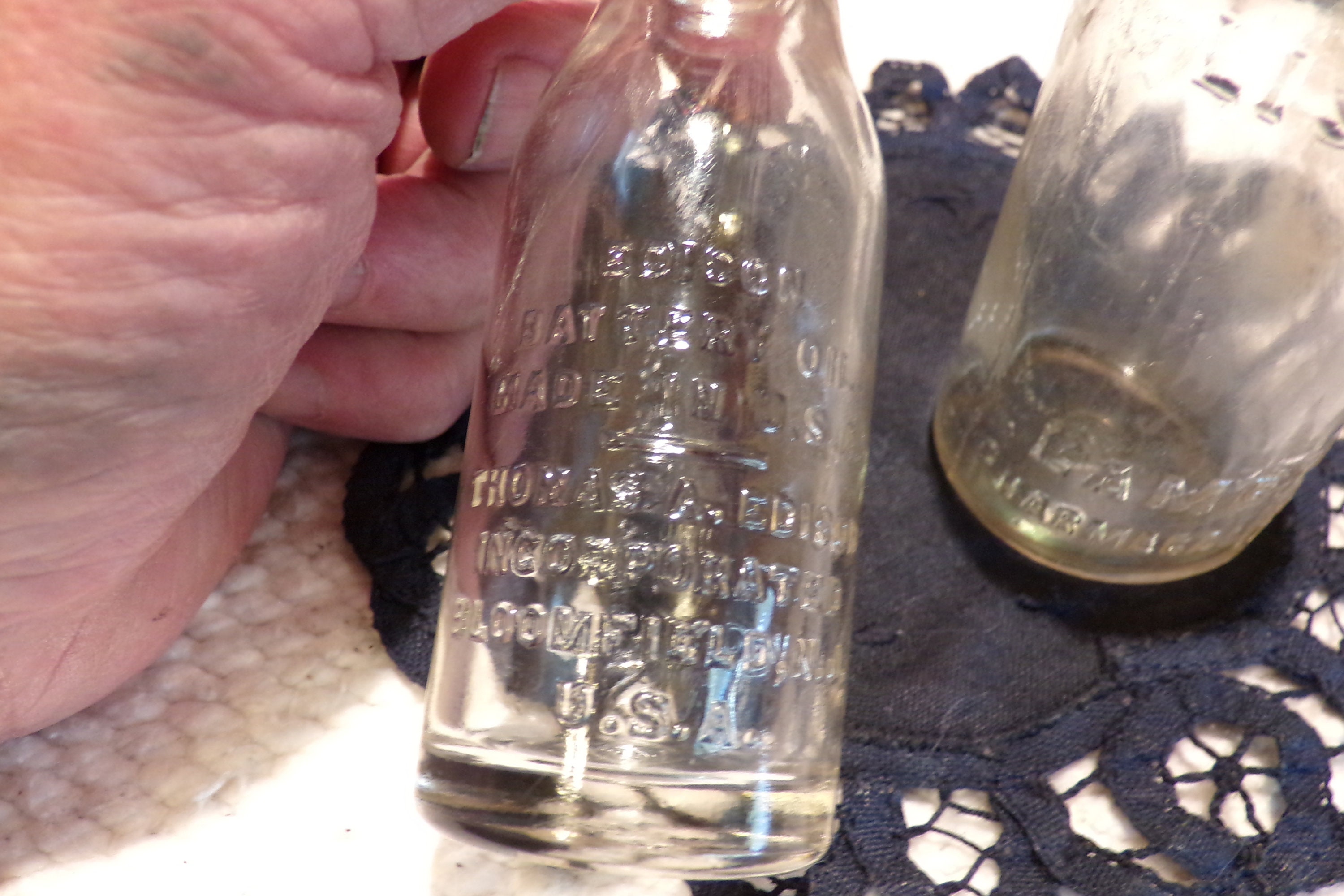 Antique Glass Bottles Glass Edison Battery Oil Bottle 1910 - Etsy