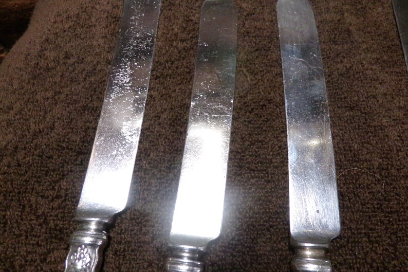 Antique Sharon 1847 Rogers Bros Silverplate Dinner Blunt Blade Knives ...