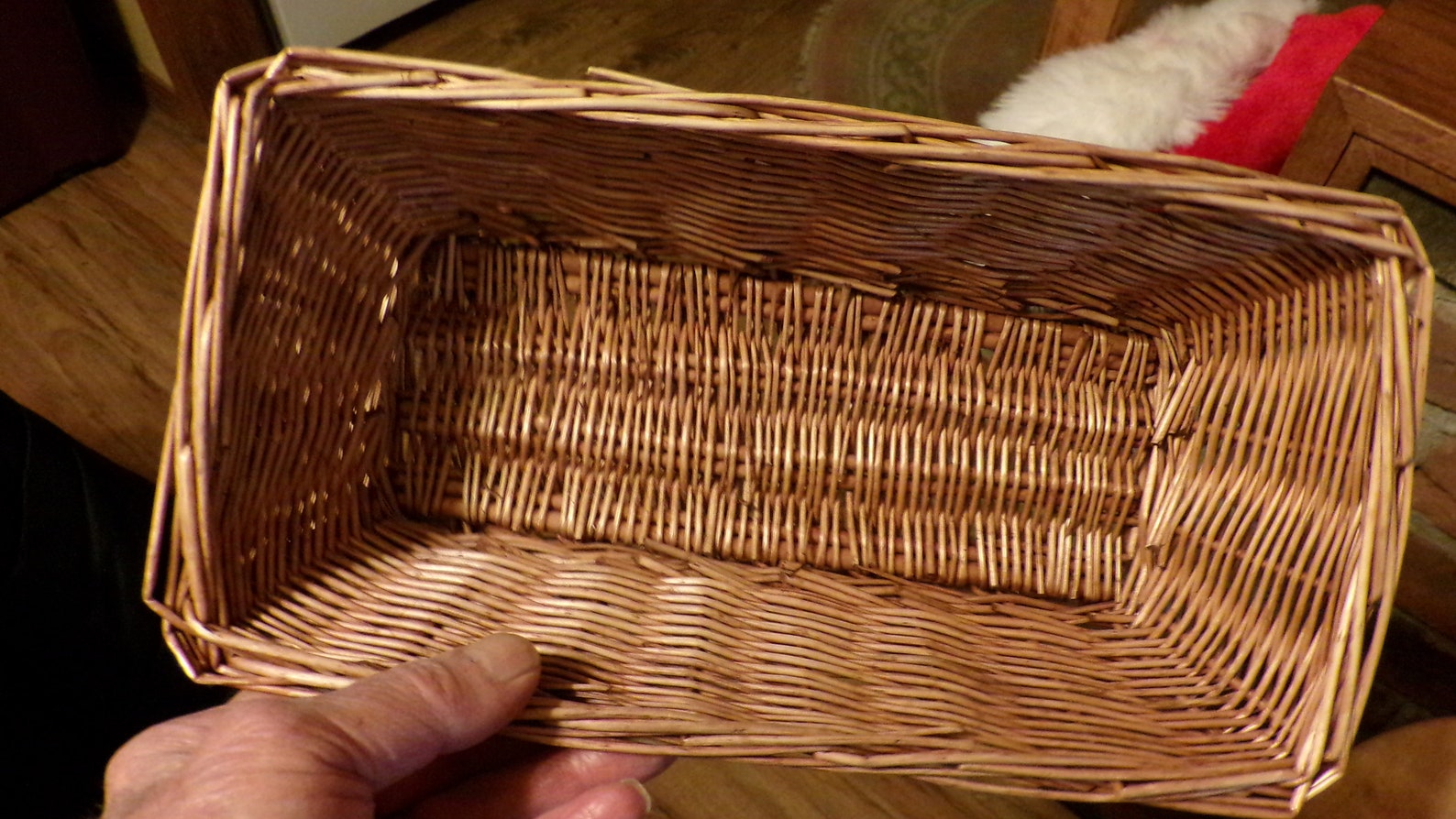 Vintage Wicker Basket Rectangle Wicker Basket Wicker - Etsy