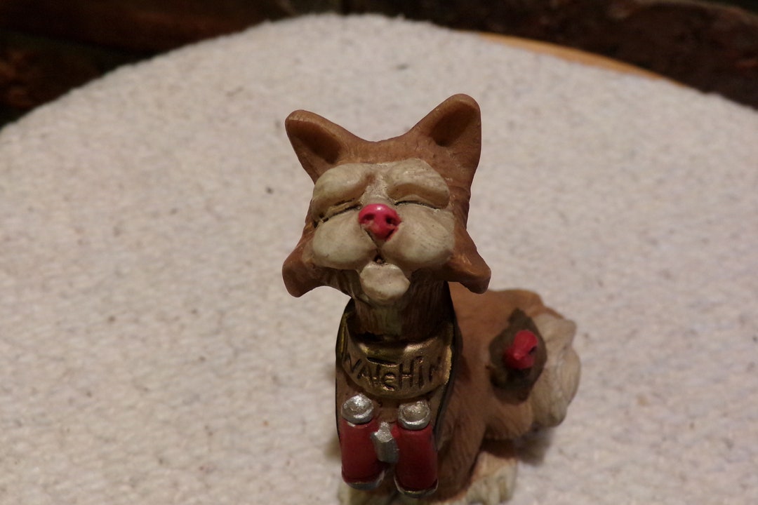 Rick Rowley Rare Cat Figure, the Lost Woodsman Cat Figurine Rick Rowley ...