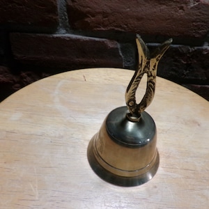 Vintage Lobeco Bell With Fish Handle, Handcrafted Brass Bell, 1970s ...