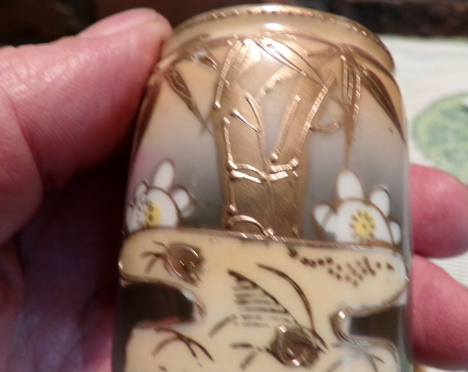 Vintage Mini Condiment Jar, Rare Gold Accent Condiment Jar, Estate Mini ...