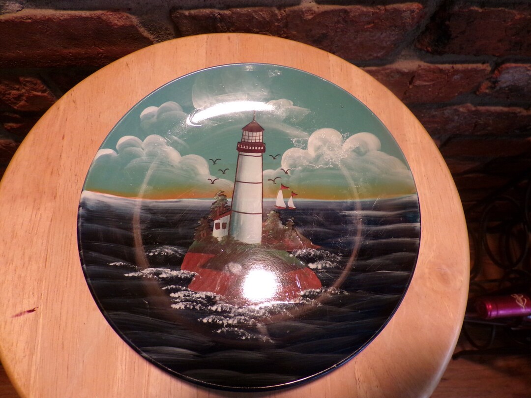 Lighthouse Plate, Lighthouse Wall Décor, Man Cave Décor, Lighthouse - Etsy