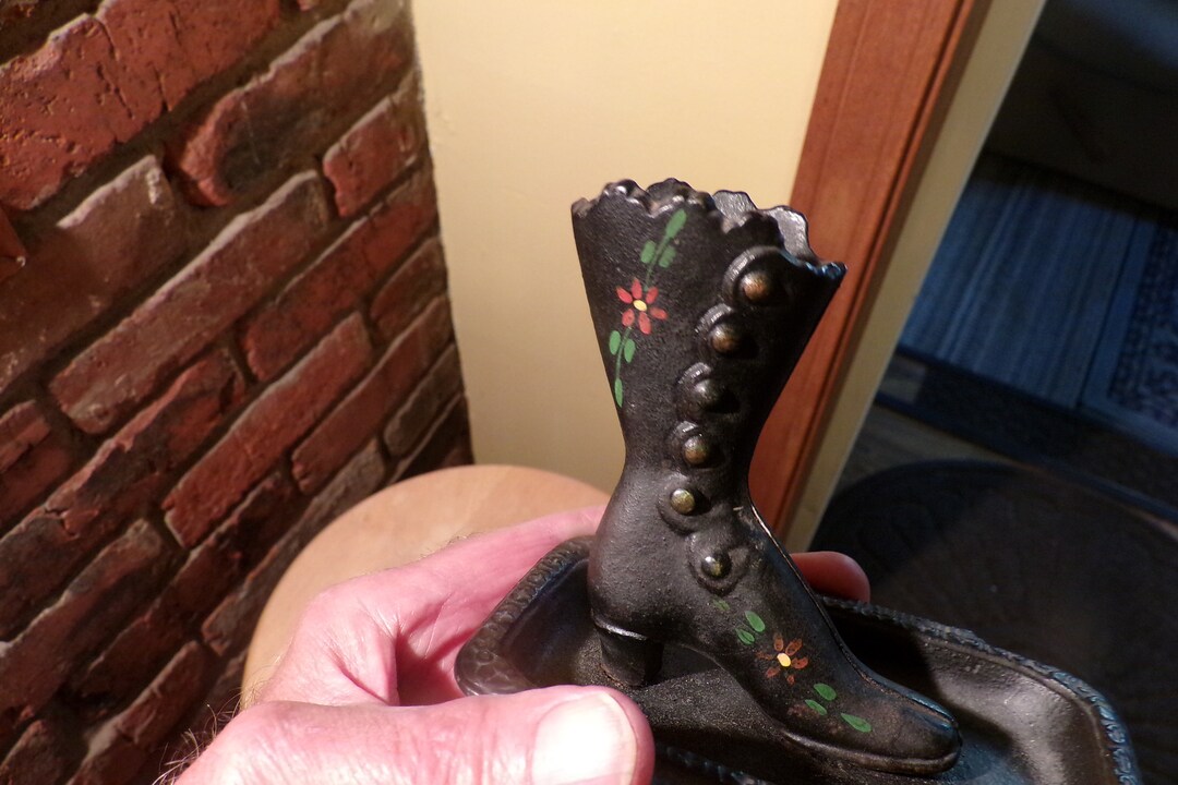 Antique Wilton Victorian Cast Iron Mini Boot, Iron Boot Toothpick ...