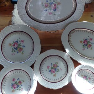 1930s Washington Colonial Porcelain Dishes, RARE Porcelain Red Band/22k ...
