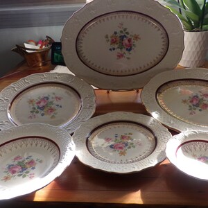 1930s Washington Colonial Porcelain Dishes, RARE Porcelain Red Band/22k ...