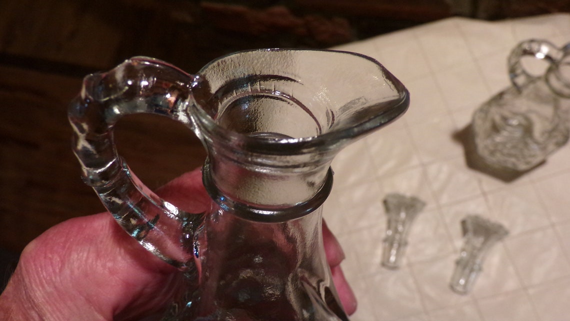 Vintage Anchor Hocking Cruet Set Glass Oil and Vinegar Set - Etsy