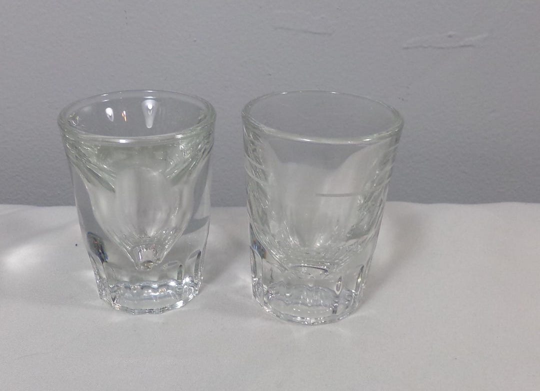 Vintage Heavy Bottom Shot Glass Set With Pour Line, Shot Glass Set, 2 ...