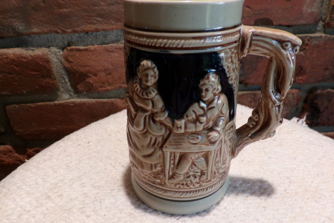 Vintage German Blue Mini Beer Stein, 1960's 6" Colonial Style Little ...