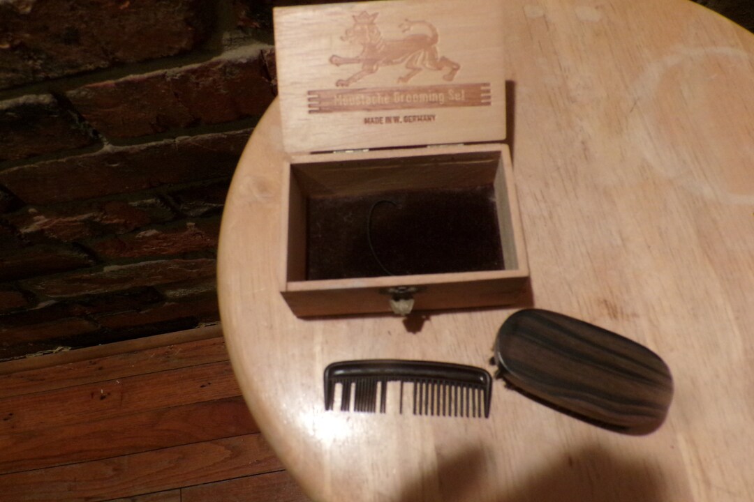 Vintage Mens Mustache Brush Comb Set, Rare Moustache Grooming Set in ...