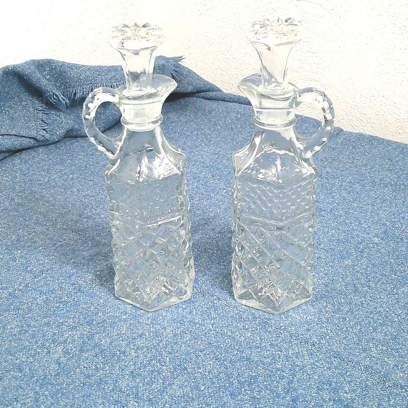 Vintage Cruets Cut Glass - Etsy