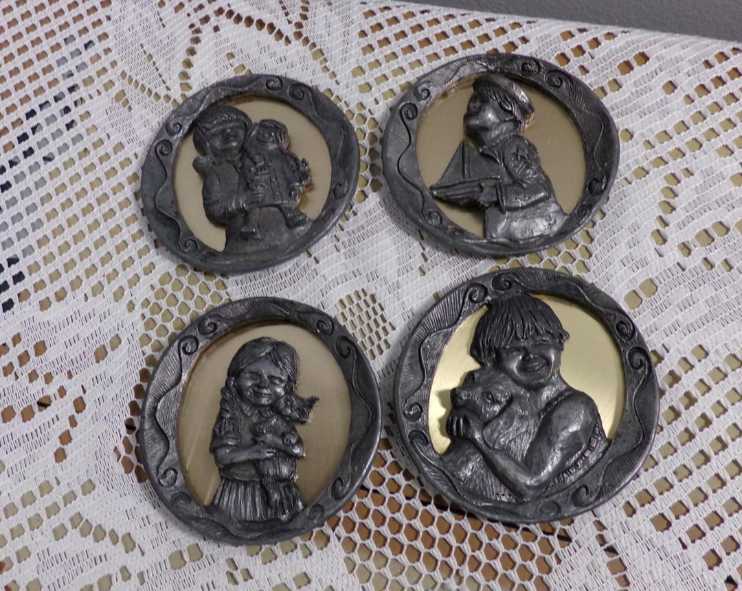 Retired Michael Ricker Pewter Mini Plates , RARE 1980's Retired Ricker ...