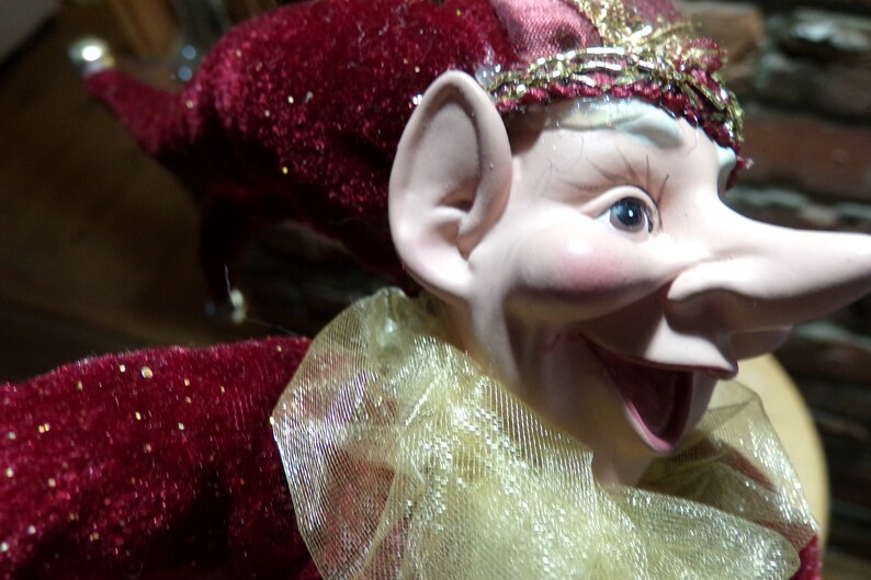 Vintage Christmas Elf Jester Elf Court Jester Doll Ornament | Etsy