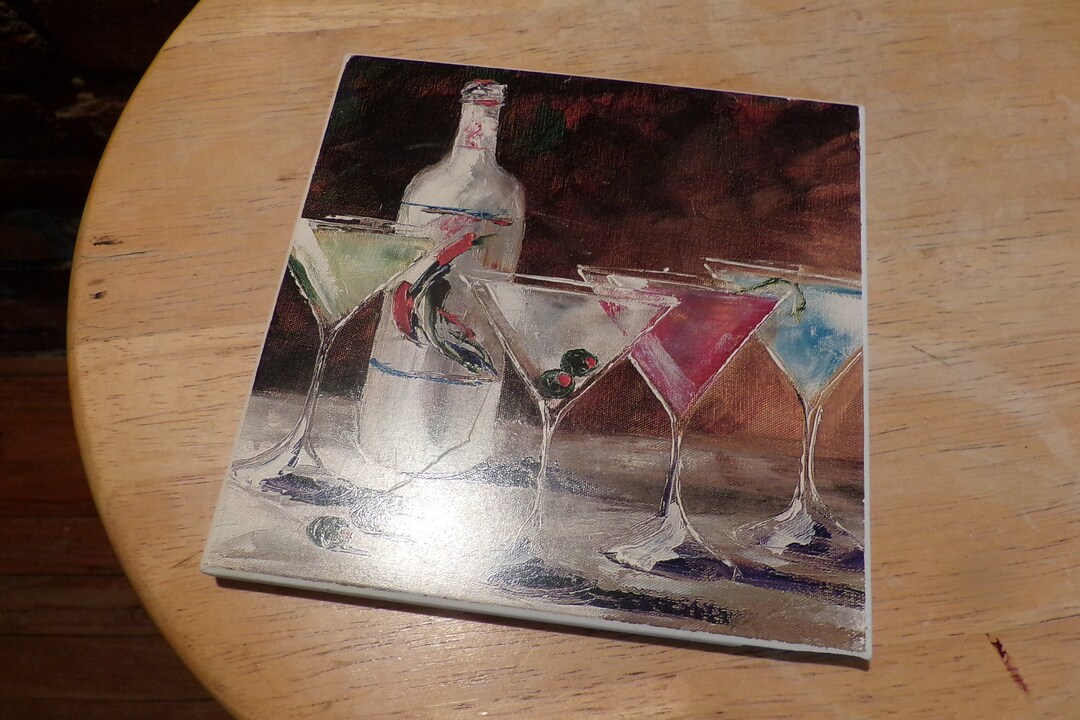 Vintage Martini Tile Trivet, Bar Trivet, Martini Bar Décor, Martinis ...