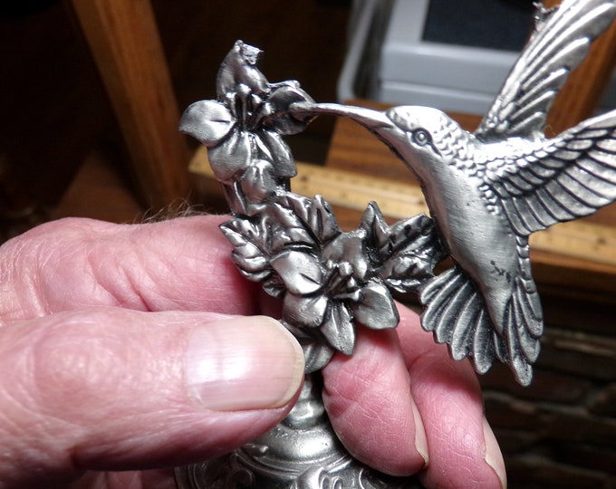 Vintage Pewter Hummingbird Figurine, RARE Pewter Hummingbird, 1980’s ...