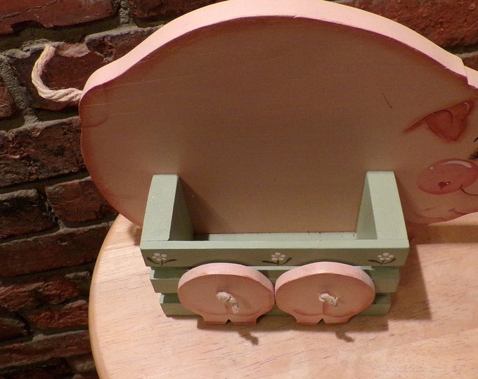 Vintage Wood Pig, Folk Art Pig, Pig Wall Storage, Rare Pig Wall Basket ...