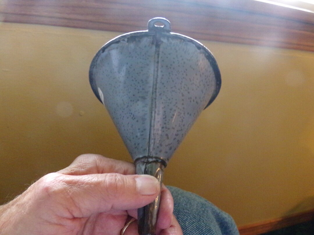 Antique Funnel, Antique Enamel Agate Pattern Funnel, Antique Funnel ...
