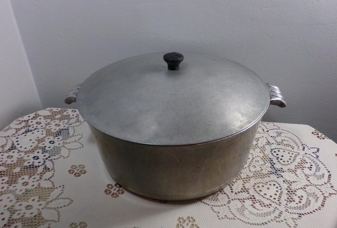 Aluminum Stock Pot, Vintage Merit Cast Aluminum Lidded Stock Pot, Heavy ...