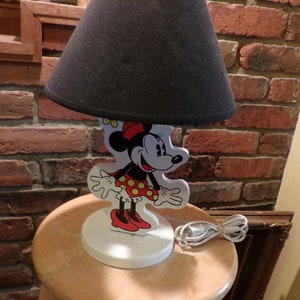 Vintage Wood Cutout Minnie Mouse Disney Lamp, Minnie Mouse Woodcut Lamp ...