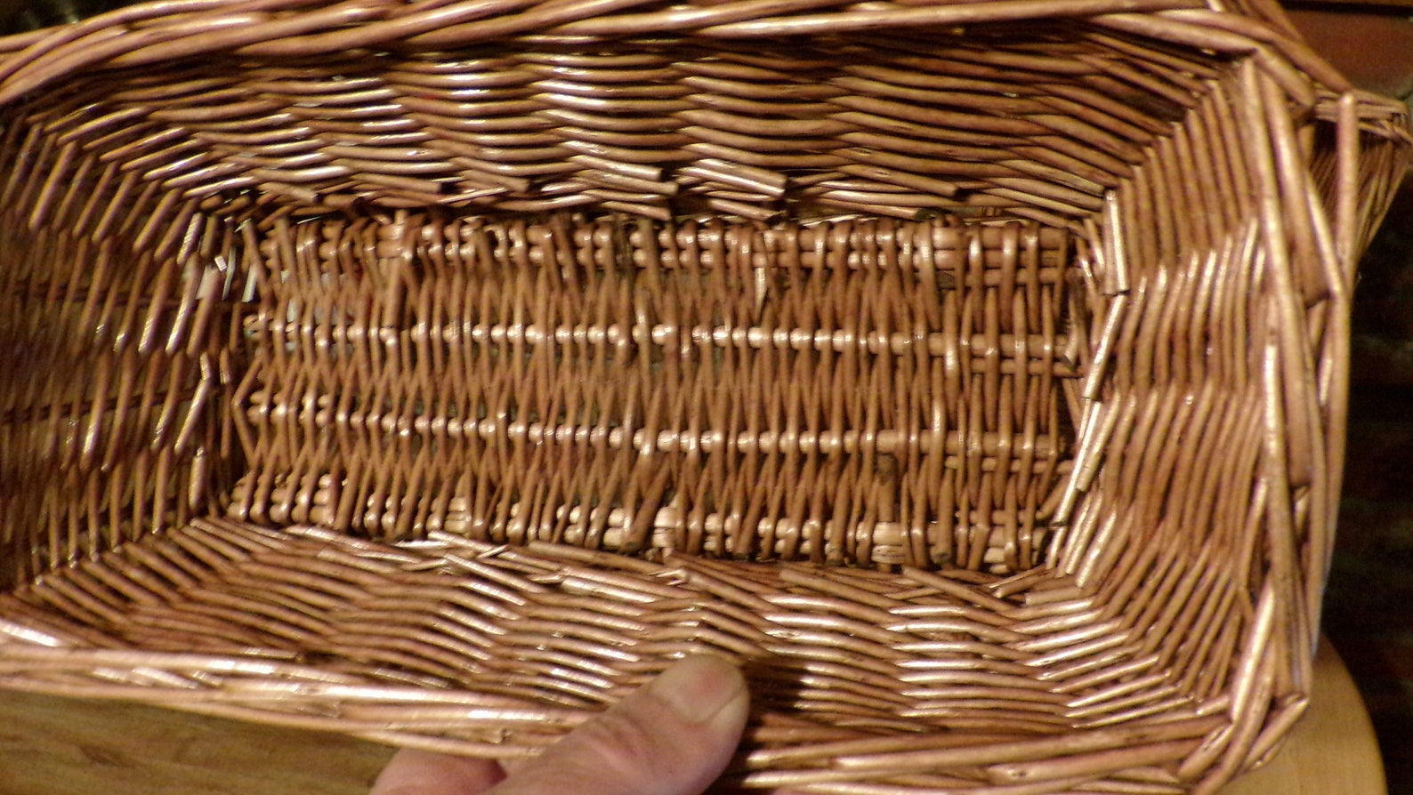 Vintage Wicker Basket Rectangle Wicker Basket Wicker - Etsy