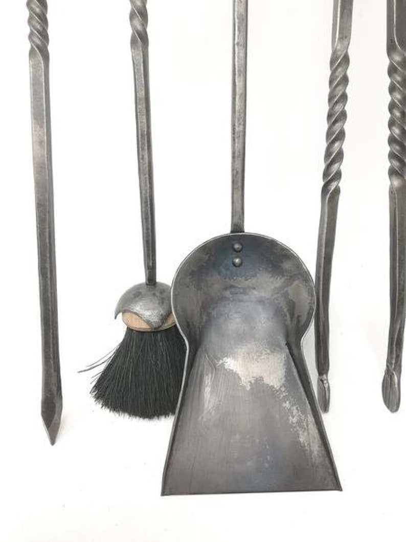 Classic Hand Forged 'rams Head' Fire Tool Set - Poker, Tongs, Shovel ...