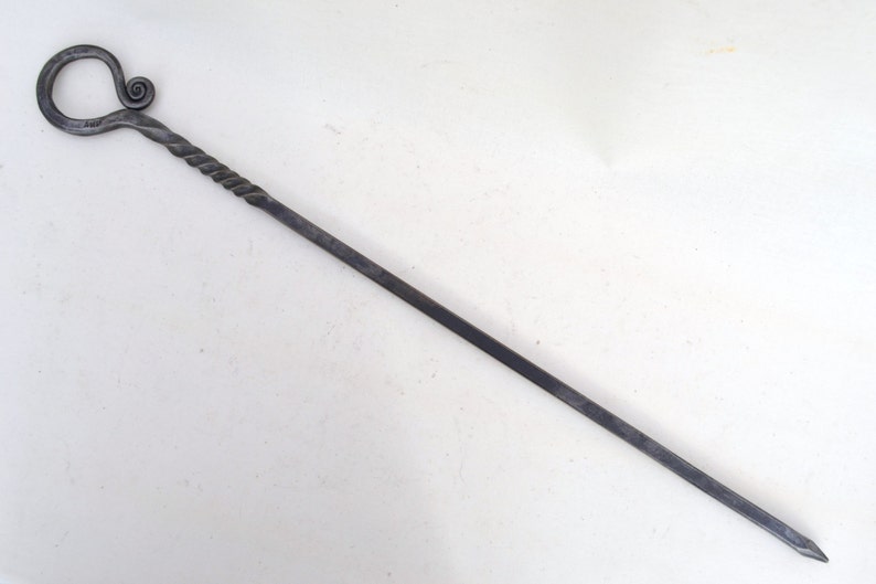 Hand Forged, Wrought Iron, Shepherds Crook Poker With a Single Twist ...