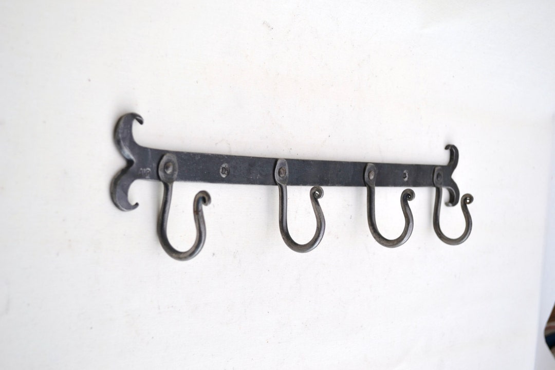Hand Forged Iron, Traditional Riveted Rack of 3 or 4 Hooks - Etsy