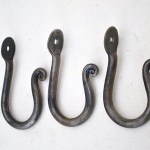 Large Hand Forged Wrought Iron Screw in Hooks 9cm High 5cm - Etsy