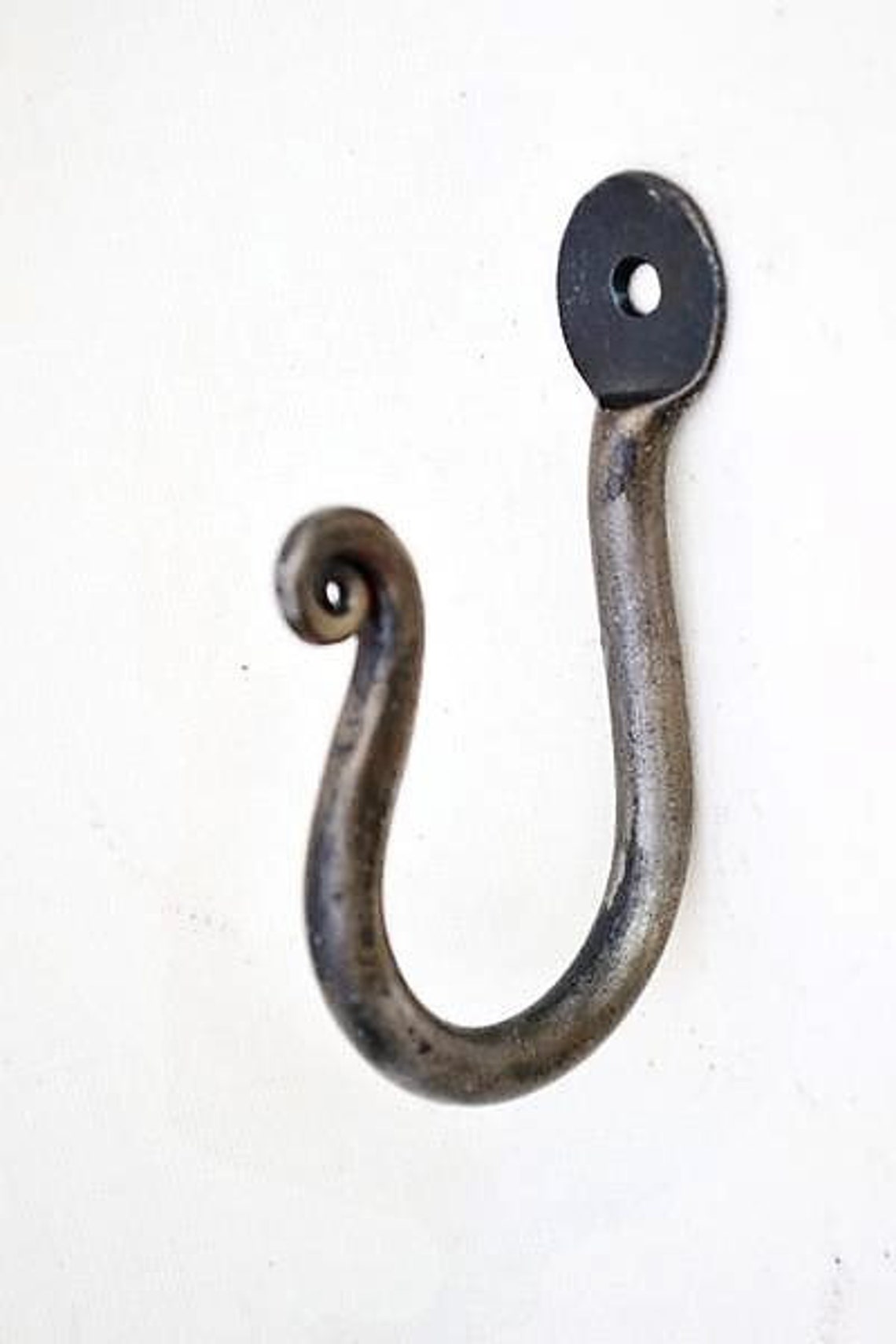 Large Hand Forged Wrought Iron Screw in Hooks 9cm High 5cm - Etsy