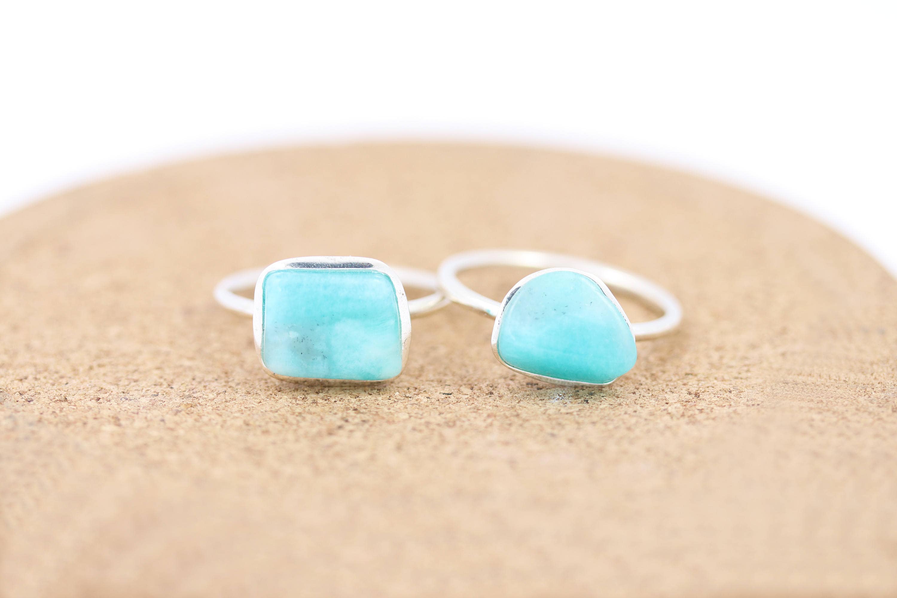 Sterling Silver Amazonite Ring | Raw Turquoise |boho | Bohemian ...