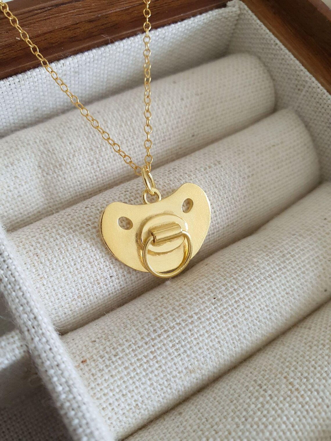 Gold Baby Pacifier Charm,dummy Pendant Necklace, Baby Shower Gift ,mom ...