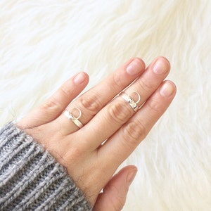 Sterling Silver Lock Ring -open Circle -round Minimalist and Geometric ...