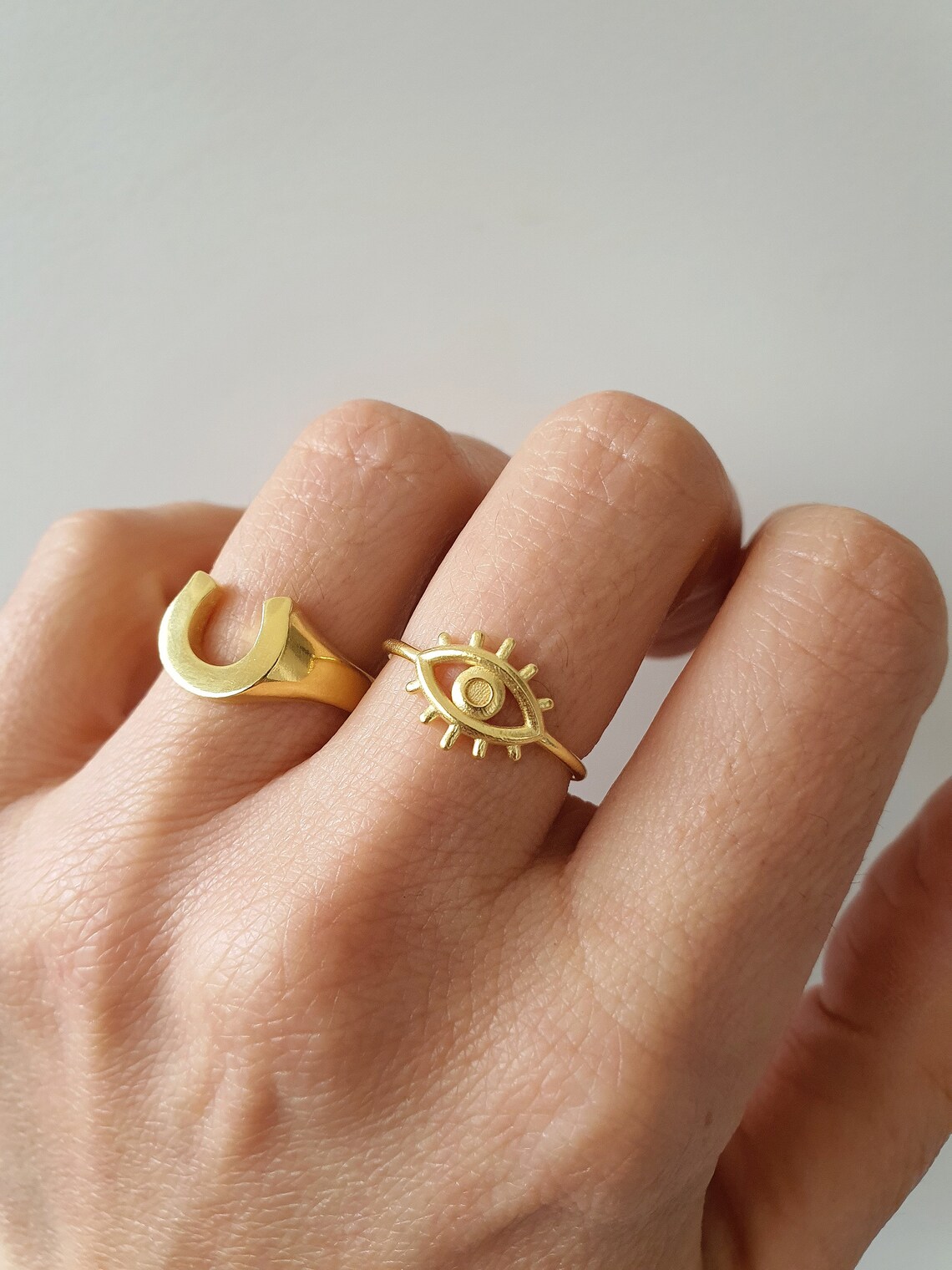 Sterling Silver Evil Eye Ring | Dainty Eye Ring | Protection Ring ...