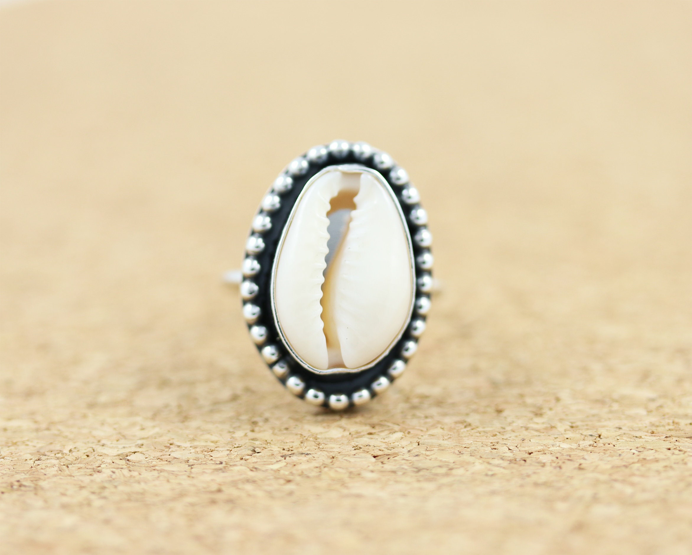 Sterling Silver Cowrie Shell Ring Sea Ring boho Ring | Etsy