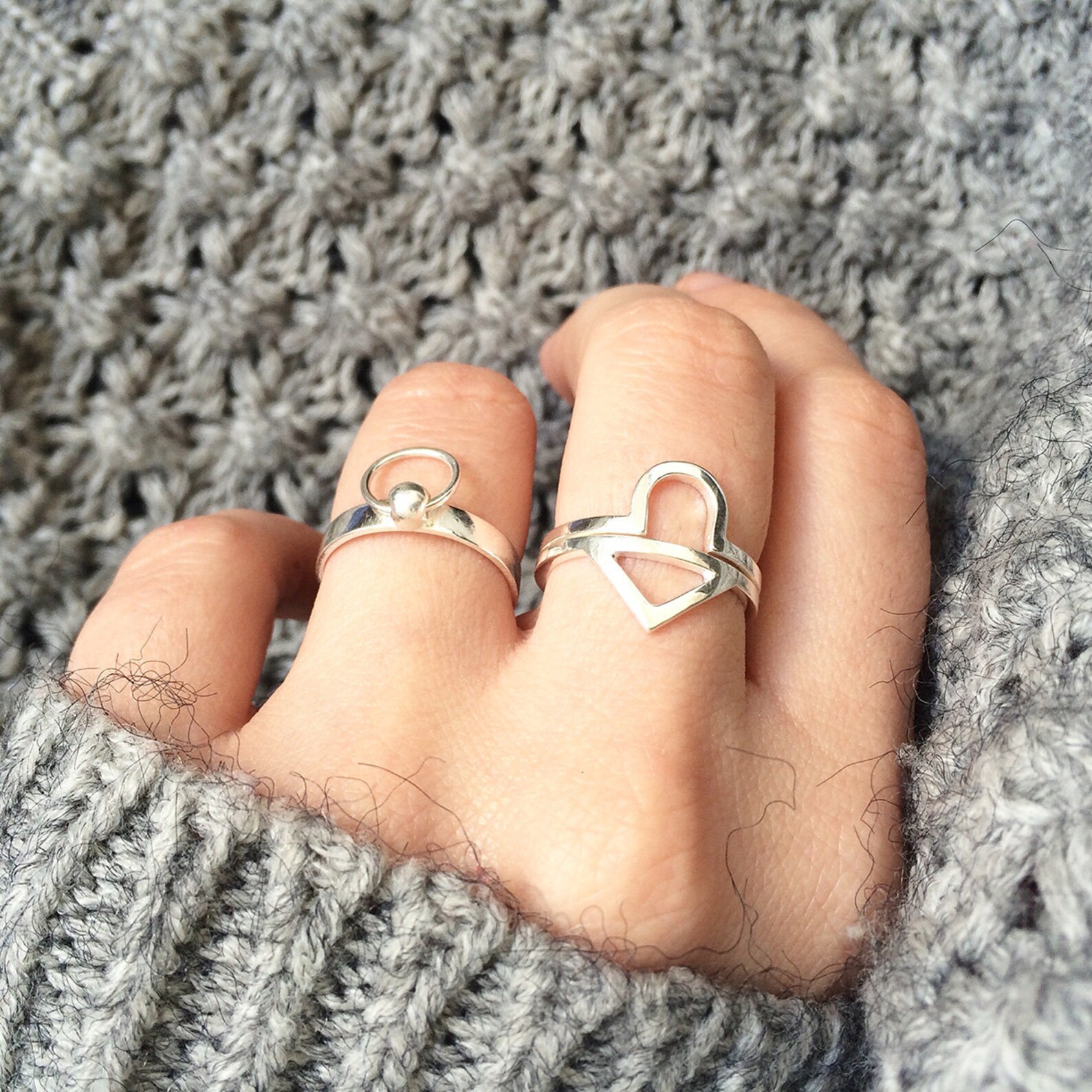 Sterling Silver Lock Ring open Circle round Minimalist and | Etsy