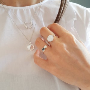 Sterling Silver White Pebble Ring |marble Stone Ring |OOAK Ring|dainty ...