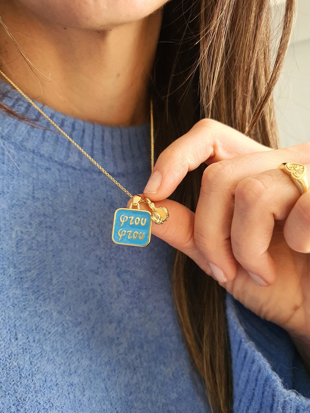 Gold Vermeil Garlic Protection Necklace | Cast the Evil Eye Charm ...