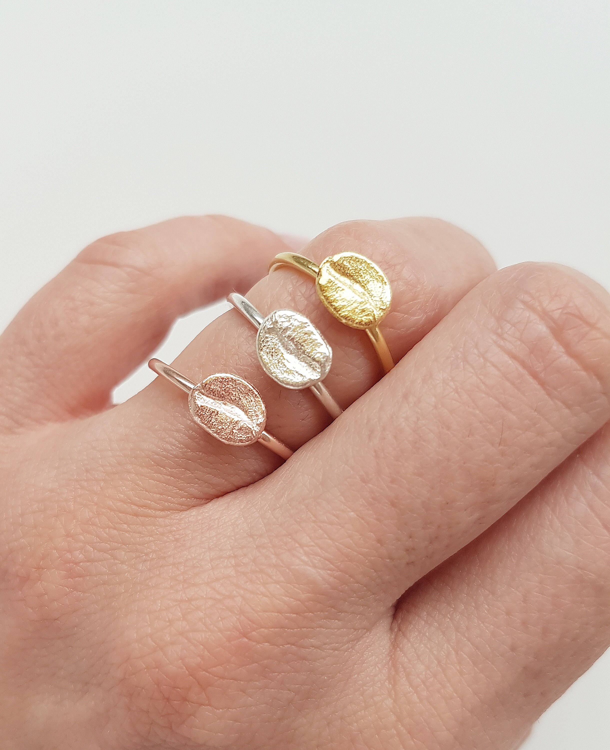 Sterling Silver Coffee Bean Ring Coffee Ring Barista Ring - Etsy