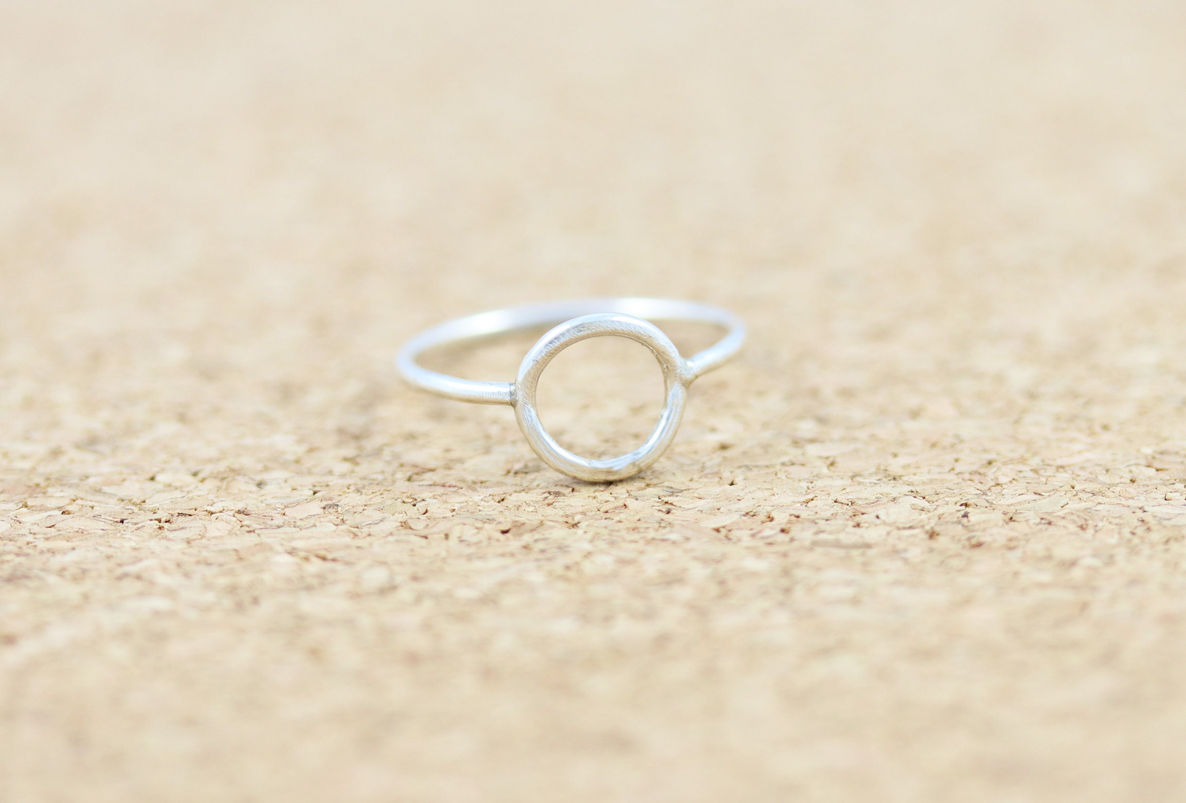 Sterling Silver Open Circle Ring Round Ring Disc Minimal | Etsy