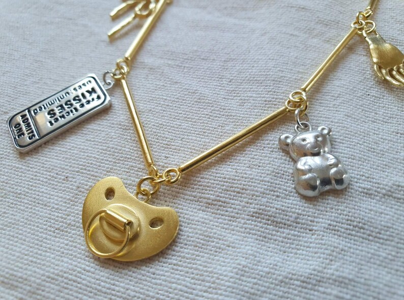Gold Baby Pacifier Charm,dummy Pendant Necklace, Baby Shower Gift ,mom ...