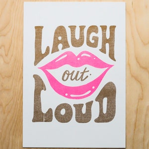 Laugh Out Loud Risograph Print A4 - Etsy