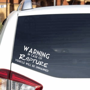 Rapture Warning Vinyl Car Decal - Christian Bumper Sticker - Etsy