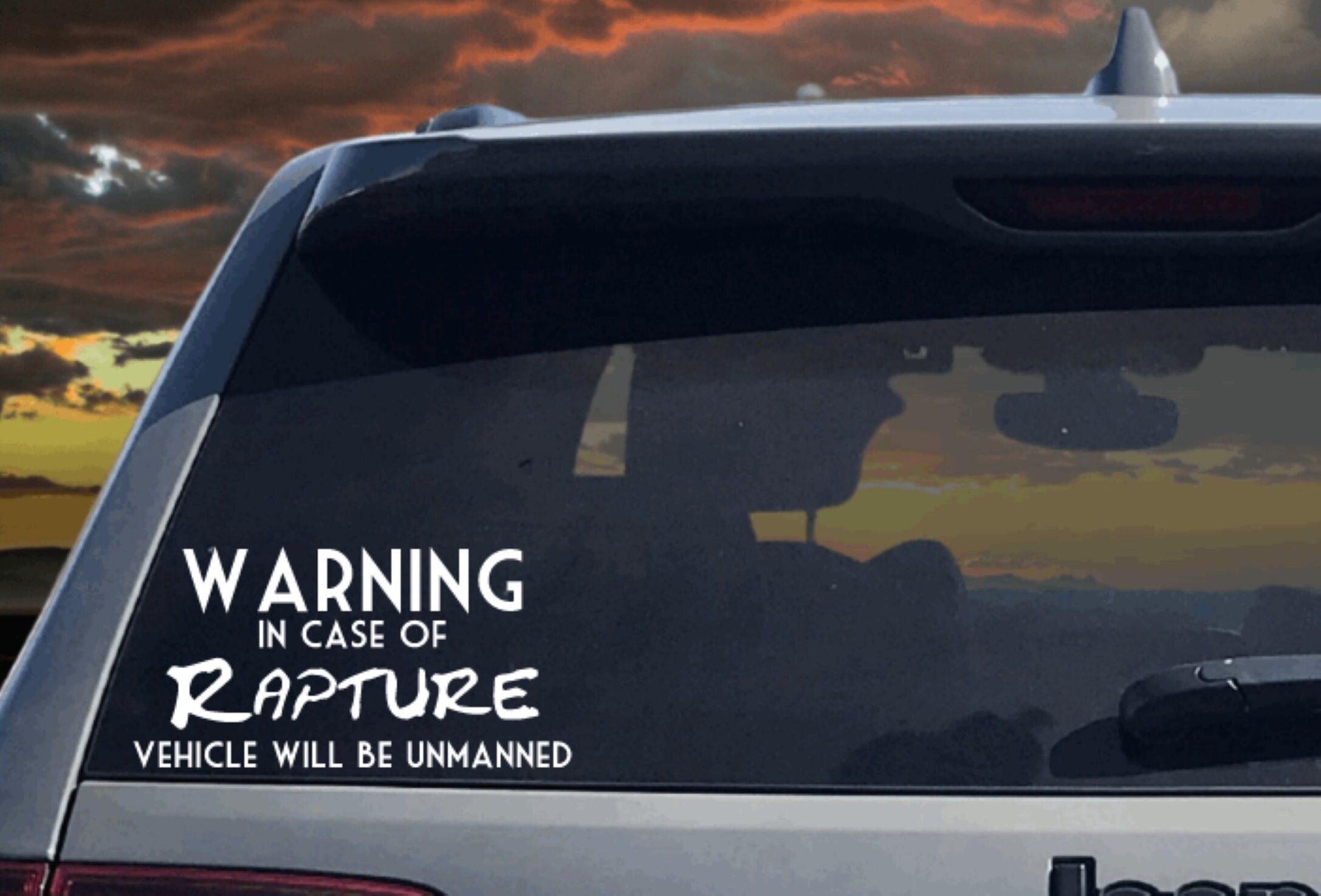Rapture Warning Vinyl Car Decal - Christian Bumper Sticker - Etsy