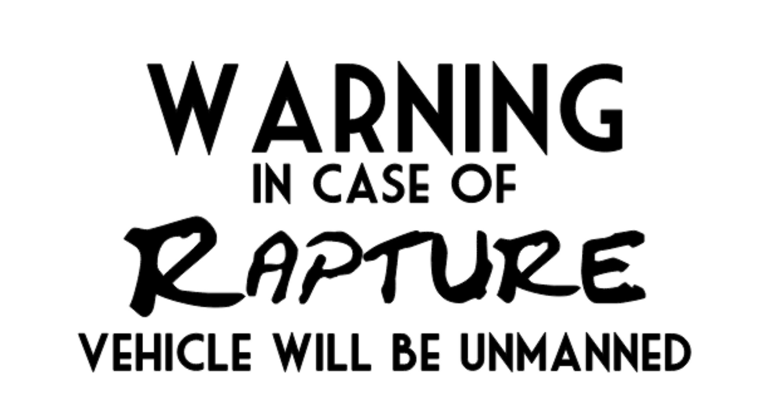 Rapture Warning Vinyl Car Decal - Christian Bumper Sticker - Etsy