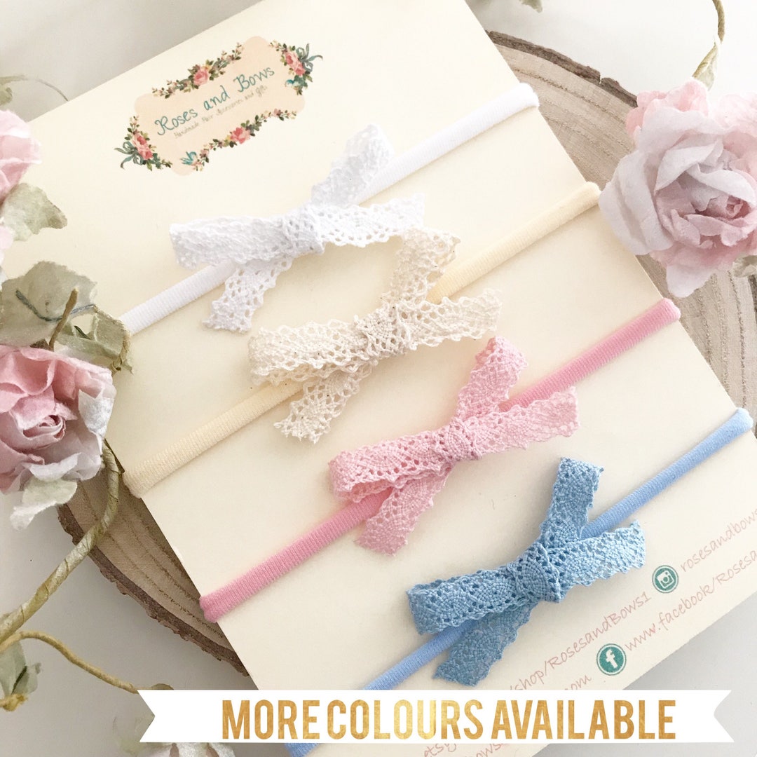 Lace Crochet Small Hand Tied Bow Hand Tied Floral Bow Lace - Etsy