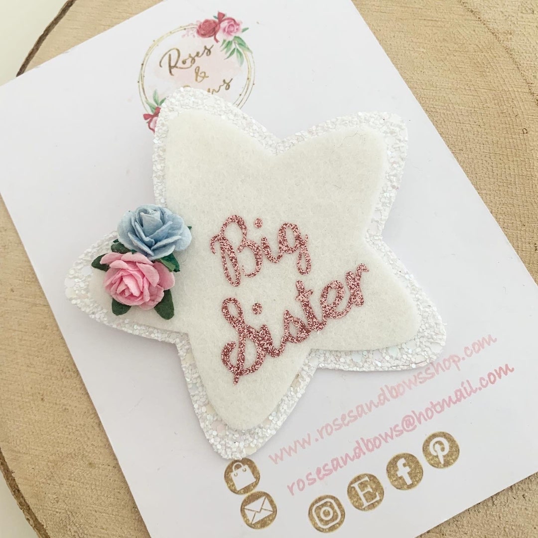 Big Sister Badge - Glitter Badge - Big Sister Button - Big Sister Gift ...