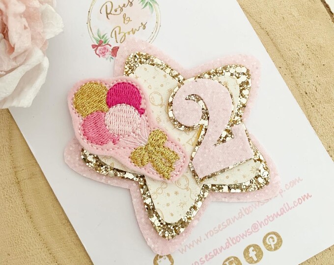 Birthday Badge / Pink & Gold Glitter Star Badge / Glitter Birthday ...