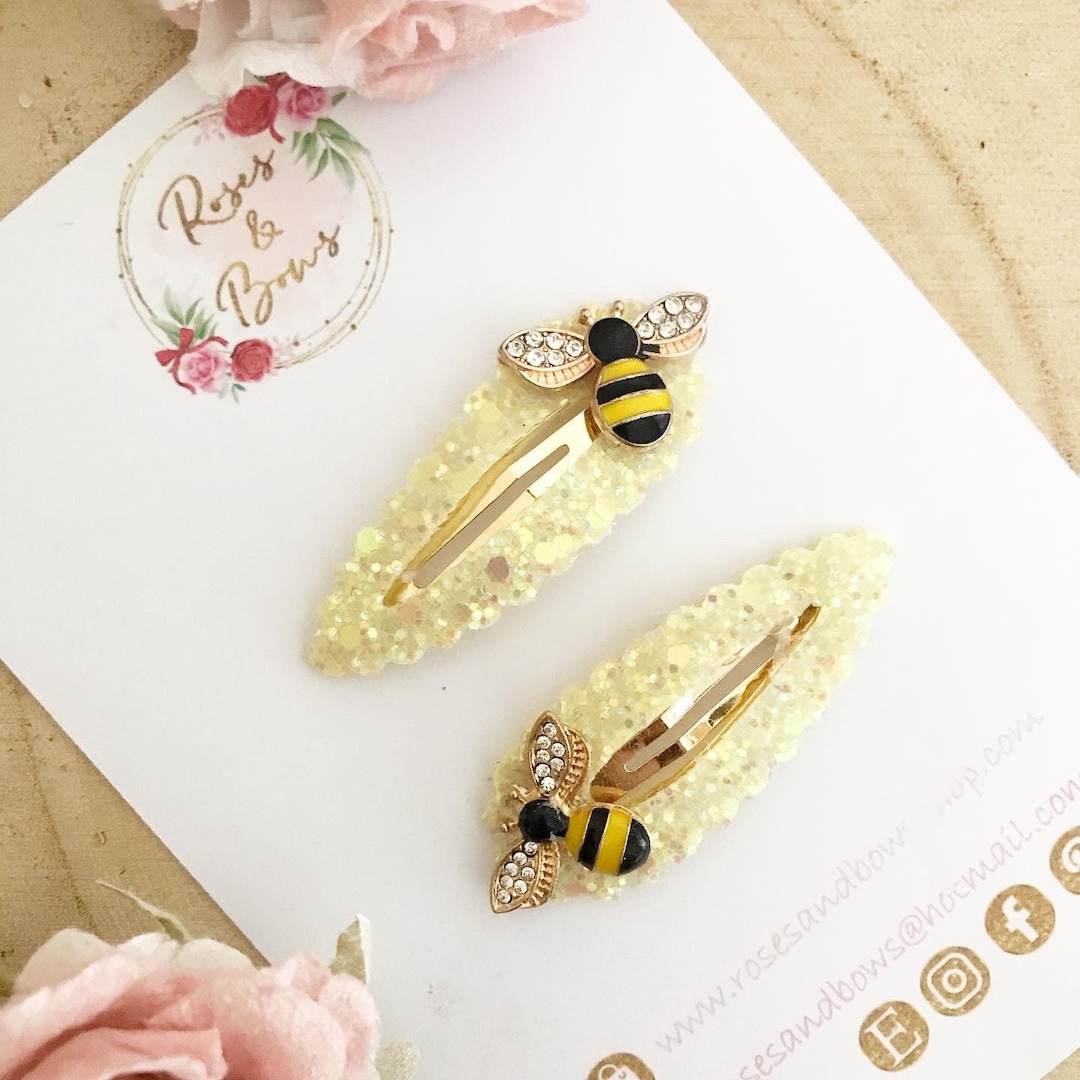 Bee Snap Clip - Glitter Snap Clip - Etsy
